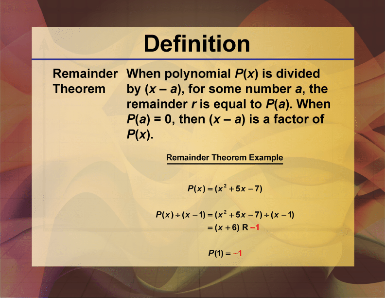 Remainder Theorem Definition Proof And Examples Remainder Theorem Definition Proof And Examples